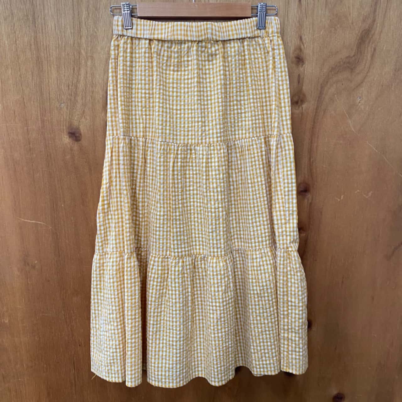 Princess Highway Check Yellow & White Skirt Size 8(s)