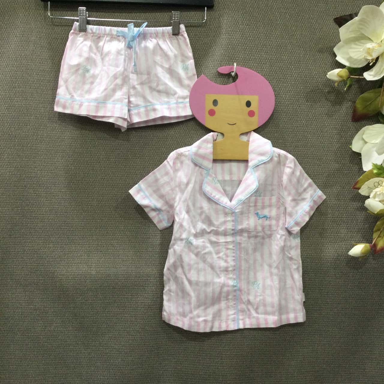 Peter Alexander, Girls Short PJ Set, Size 2 Pink Stripes