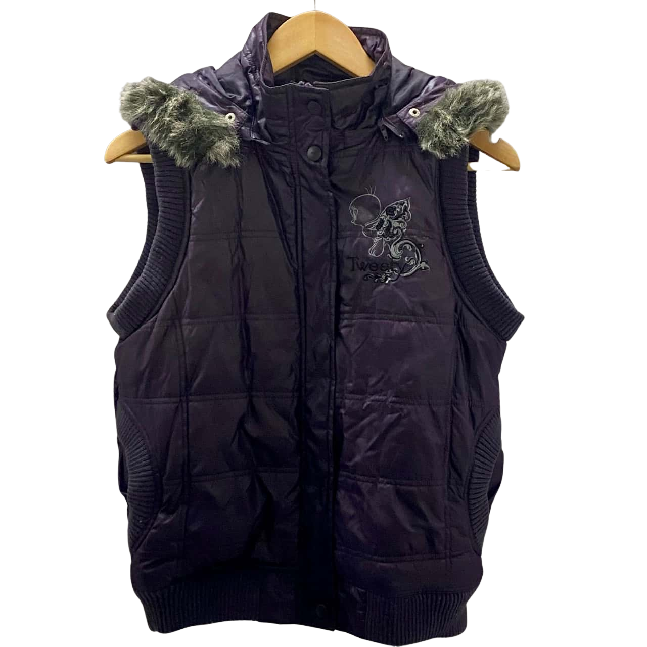 *WINTER SALE* Baleno Womens Size L Puffer Hooded Vest Purple (s)