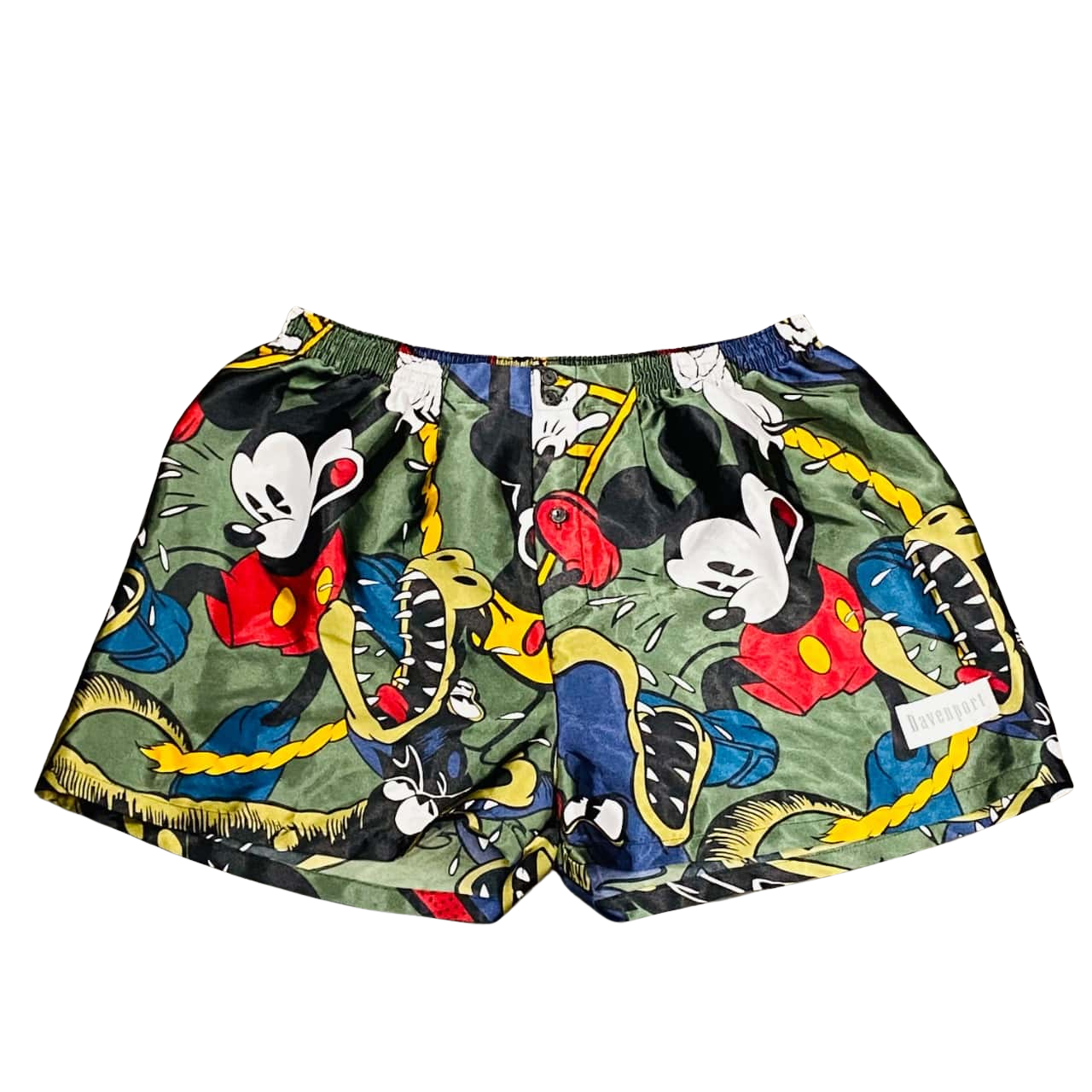 Vintage Davenport Mens Mickey Mouse Satin Boxer Shorts Size L Multicoloured / Pattern HTH2