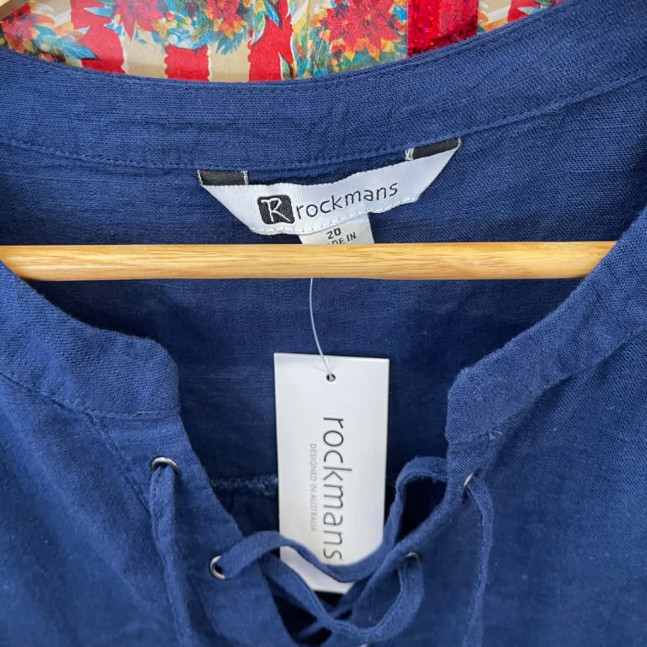 Rockmans Womens Size 20 navy summer Short Sleeve Dress (b2)(s)