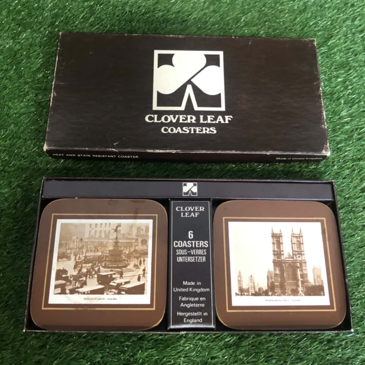 Vintage Clover Leaf Coasters (6 Piece Box Set)(s)