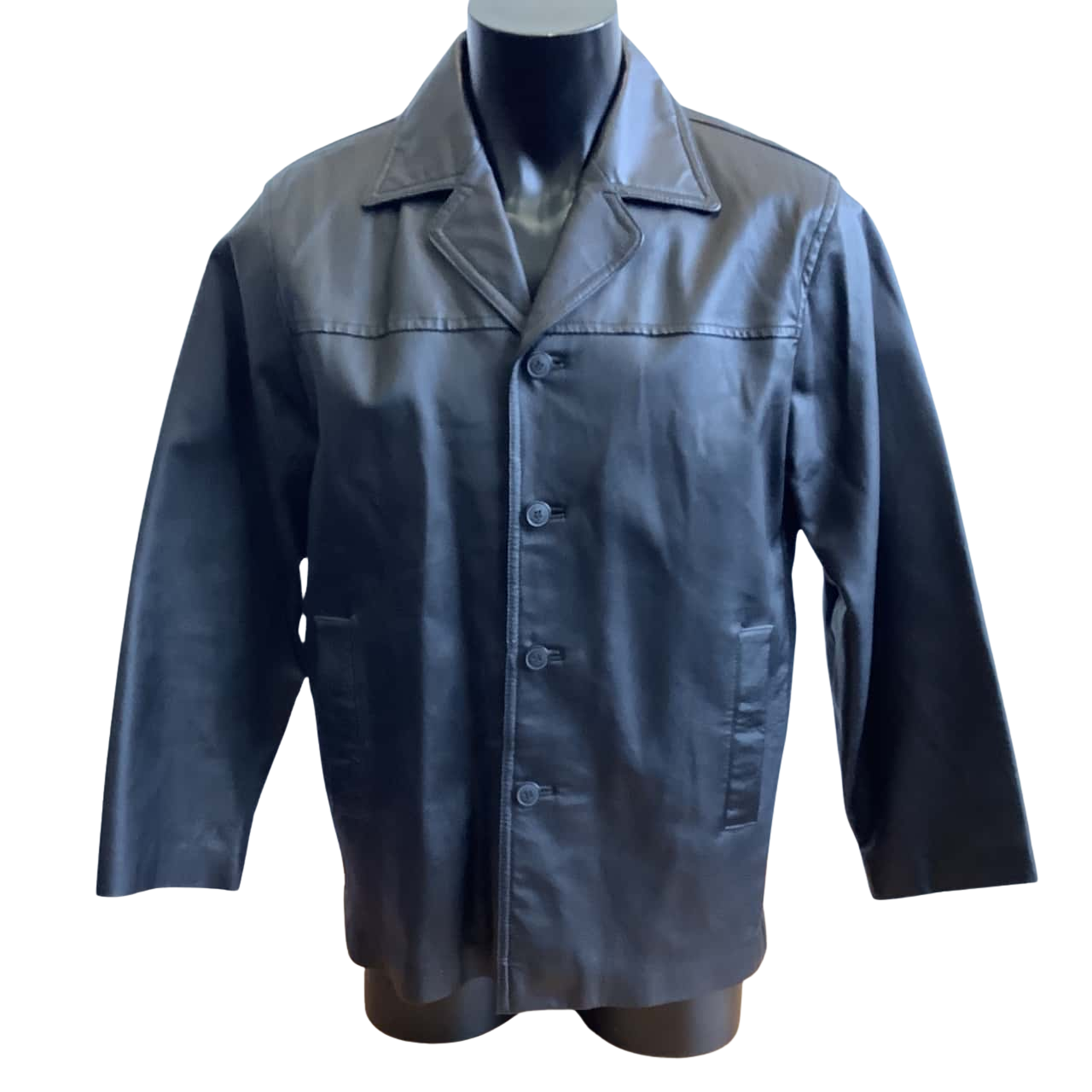 Tarocash Mens Size M -L Front Button Genuine Leather Jacket Black