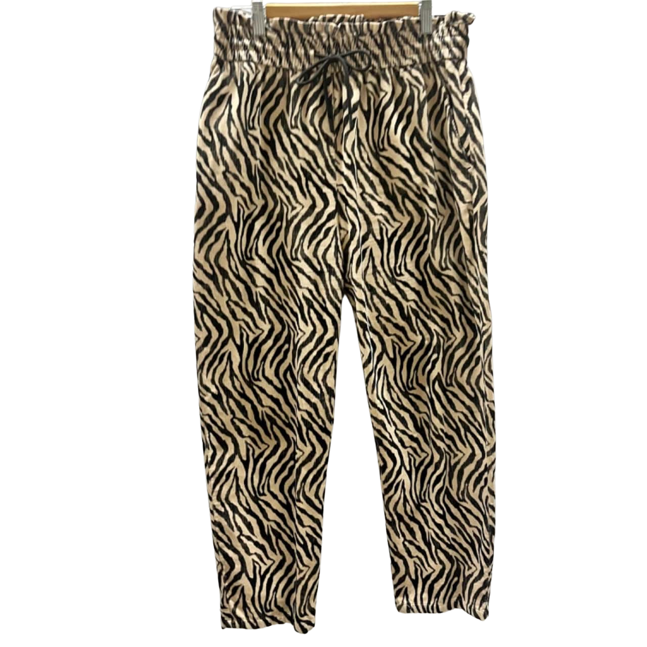 Zara Animal Print Corderoy Pants Size L s 