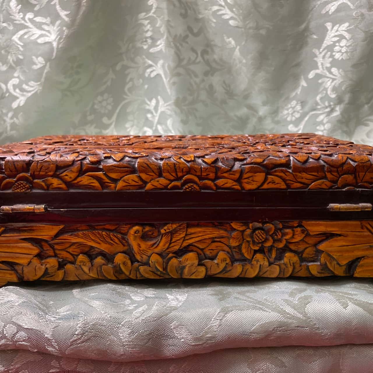 Vintage Camphor Wood Fitted Jewellery Box