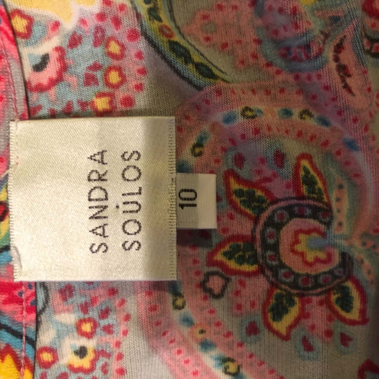 Sandra Soulos Size 10 Multicoloured Paisley Dress
