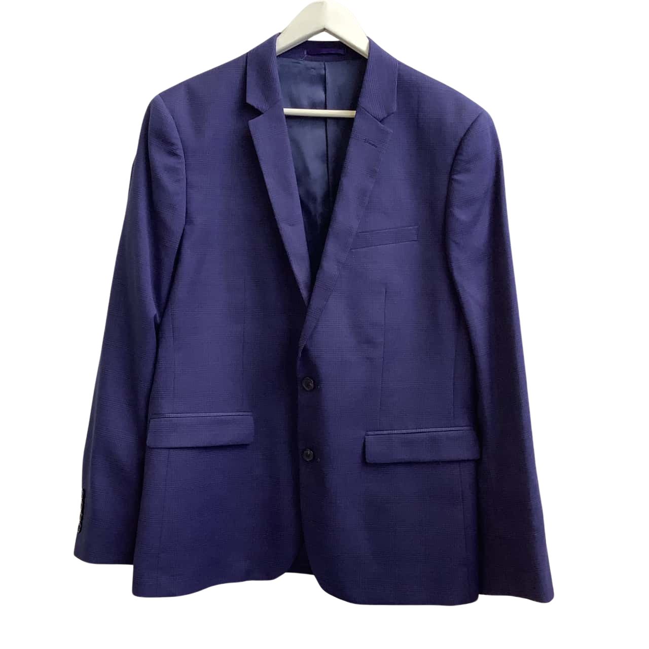 Politix Mens Size 40 Checked Suit Jacket Navy(s)