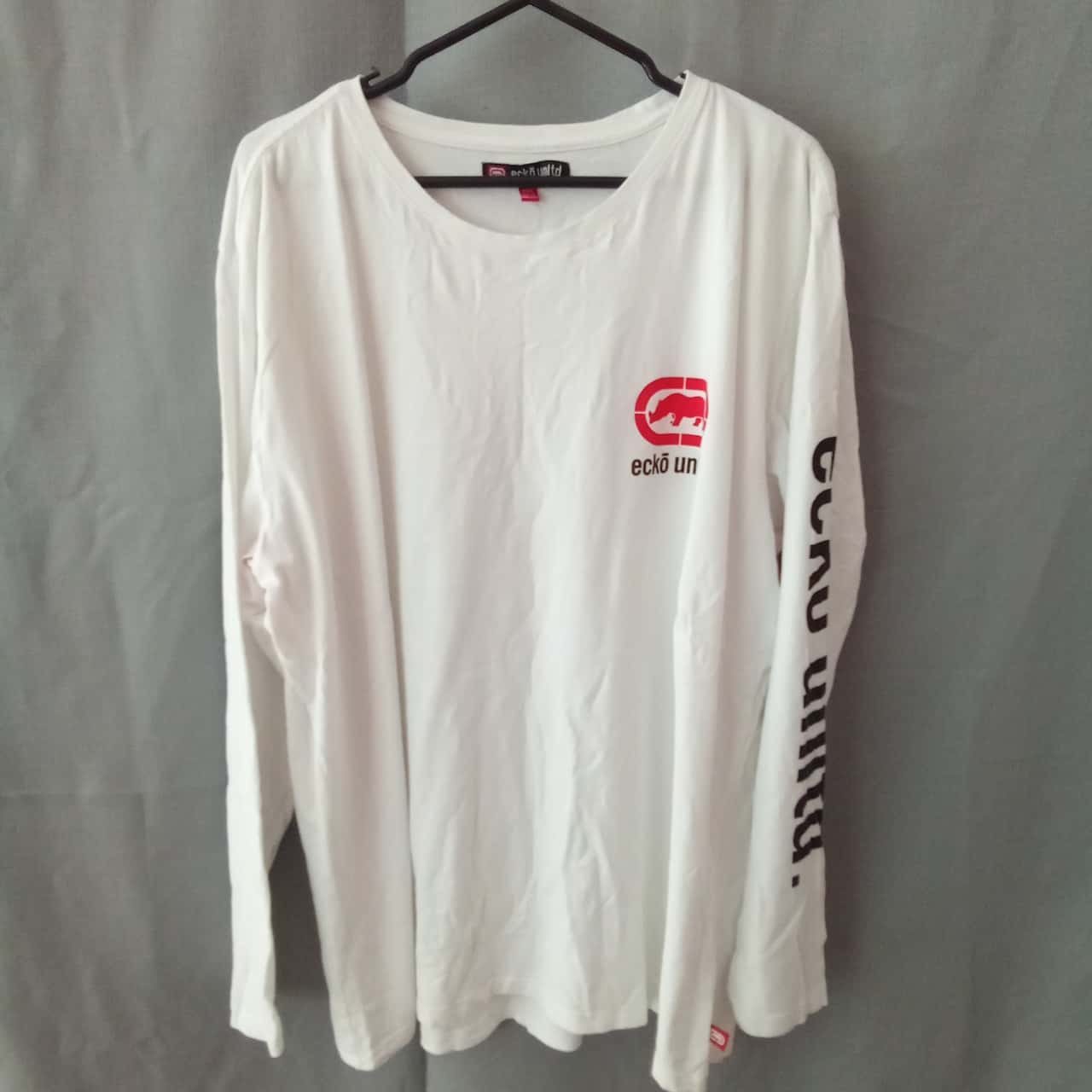 Ecko United Mens White Long Sleeve T-Shirt with Logo Size 4XL (s)