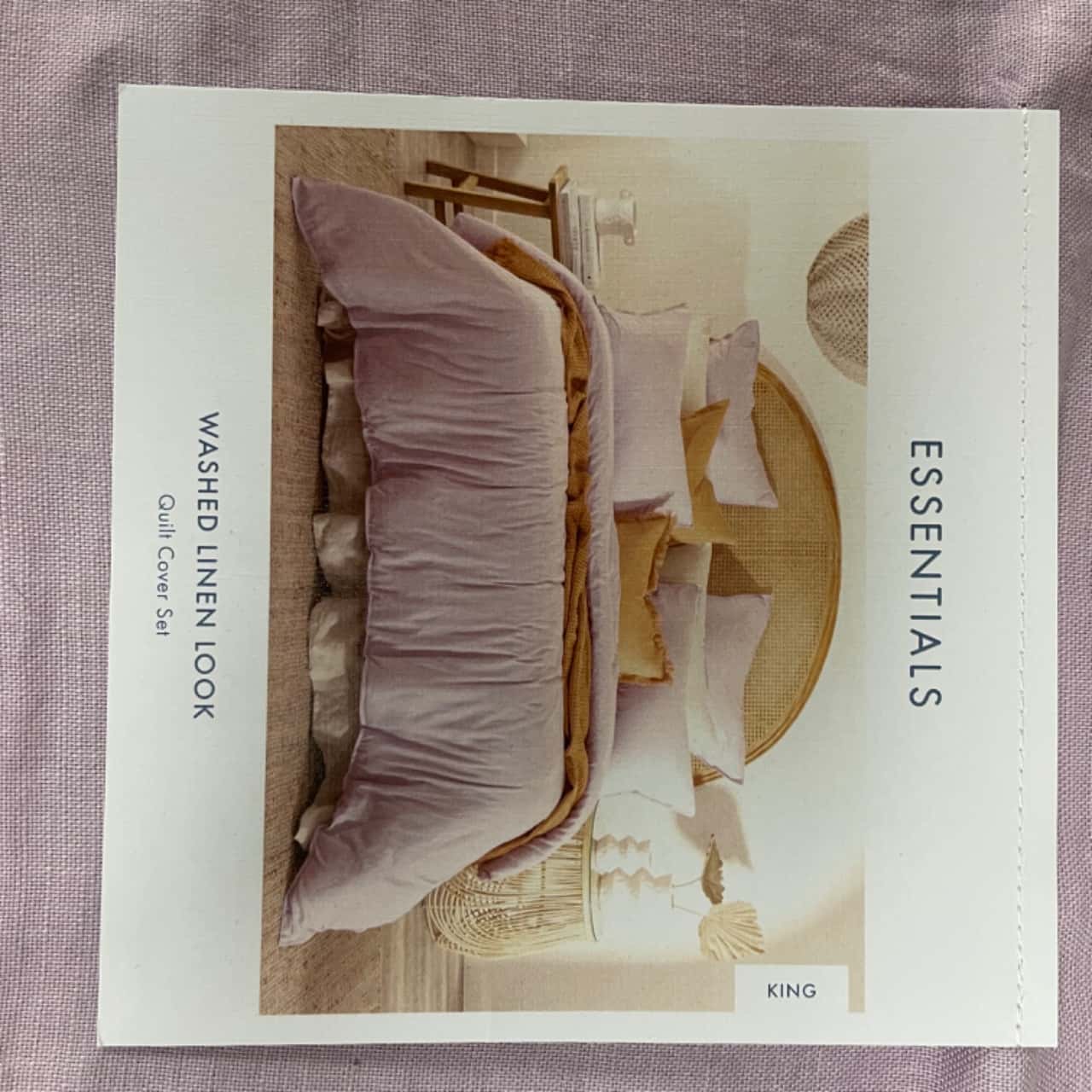 Essentials Quilt Cover Set BNWT King Mauve (s)