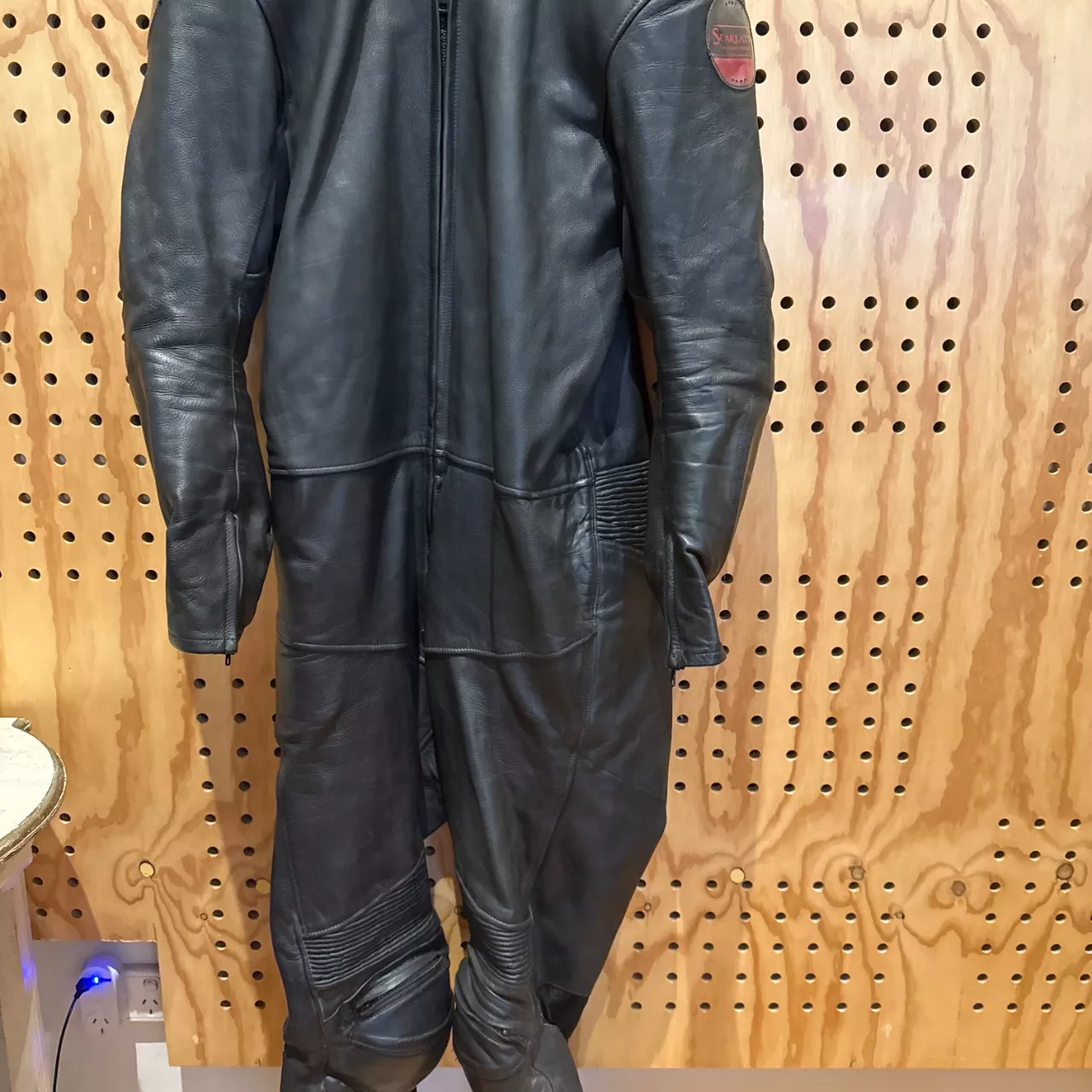 Scarlatti Mens Black motorcycle jumpsuit (s)