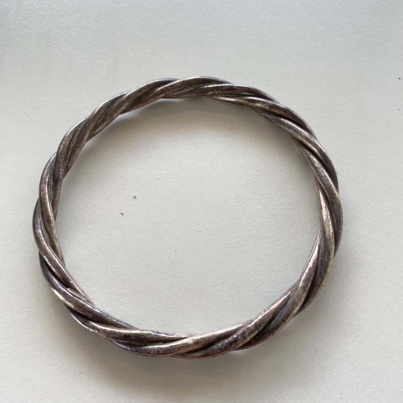 925 GM 28 Sterling Silver Twisted Bangle (s)