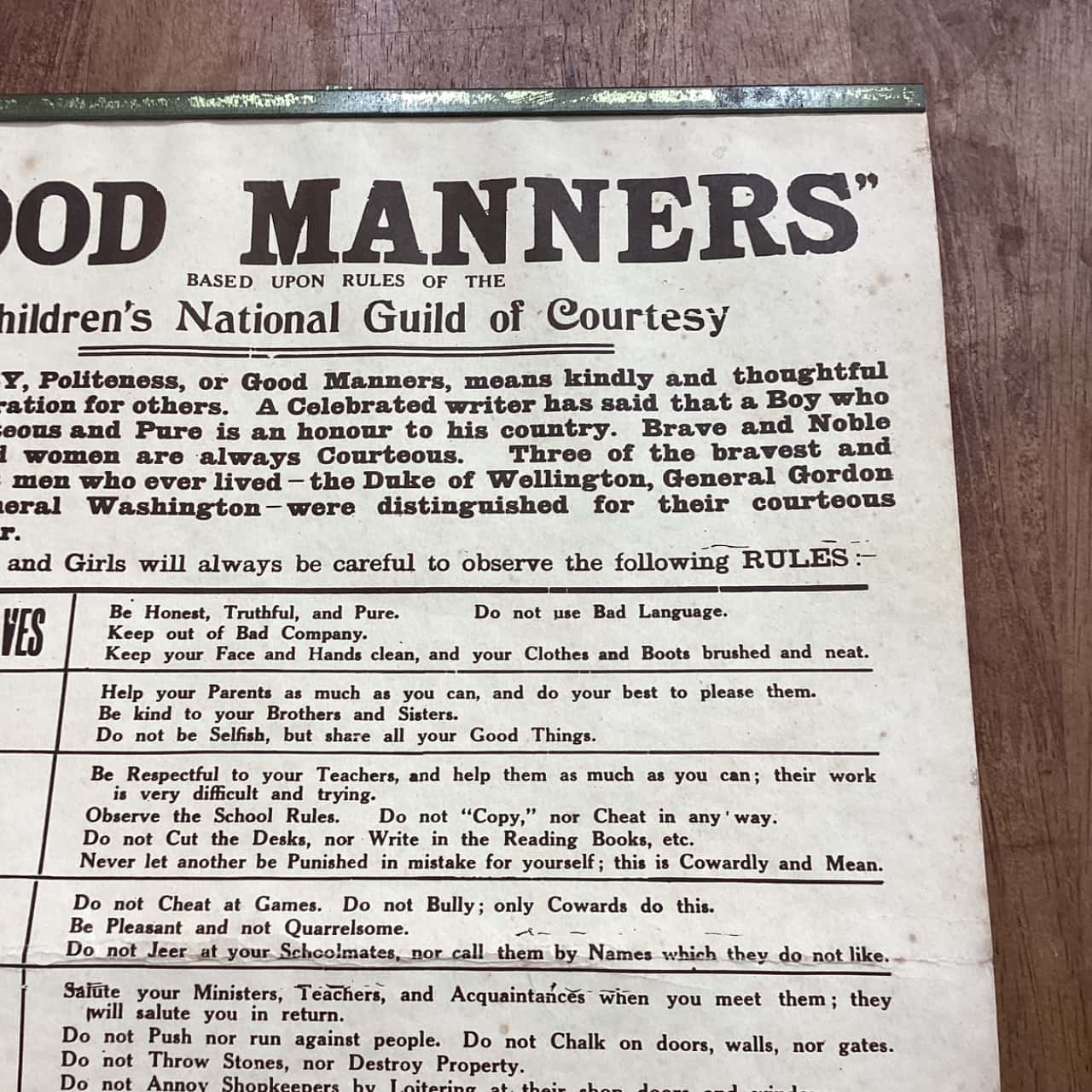 Vintage Good Manners Wall Hanging - Found in every school years ago(s)