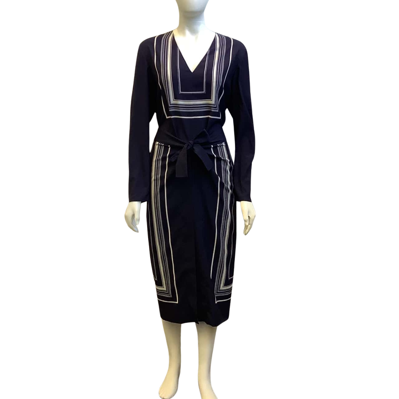 Country Road Womens Label Size16, AUS 12 Front Wrap Midi Dress Navy