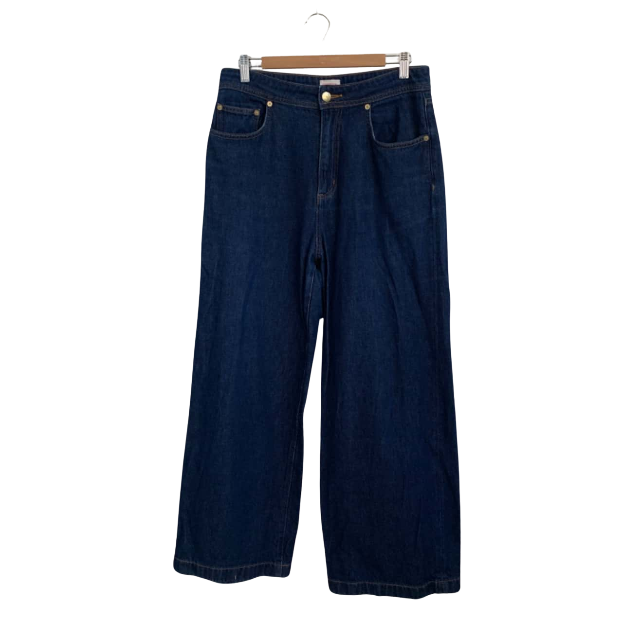 Gorman Size 12 Navy Blue Wide Leg Jeans (s)