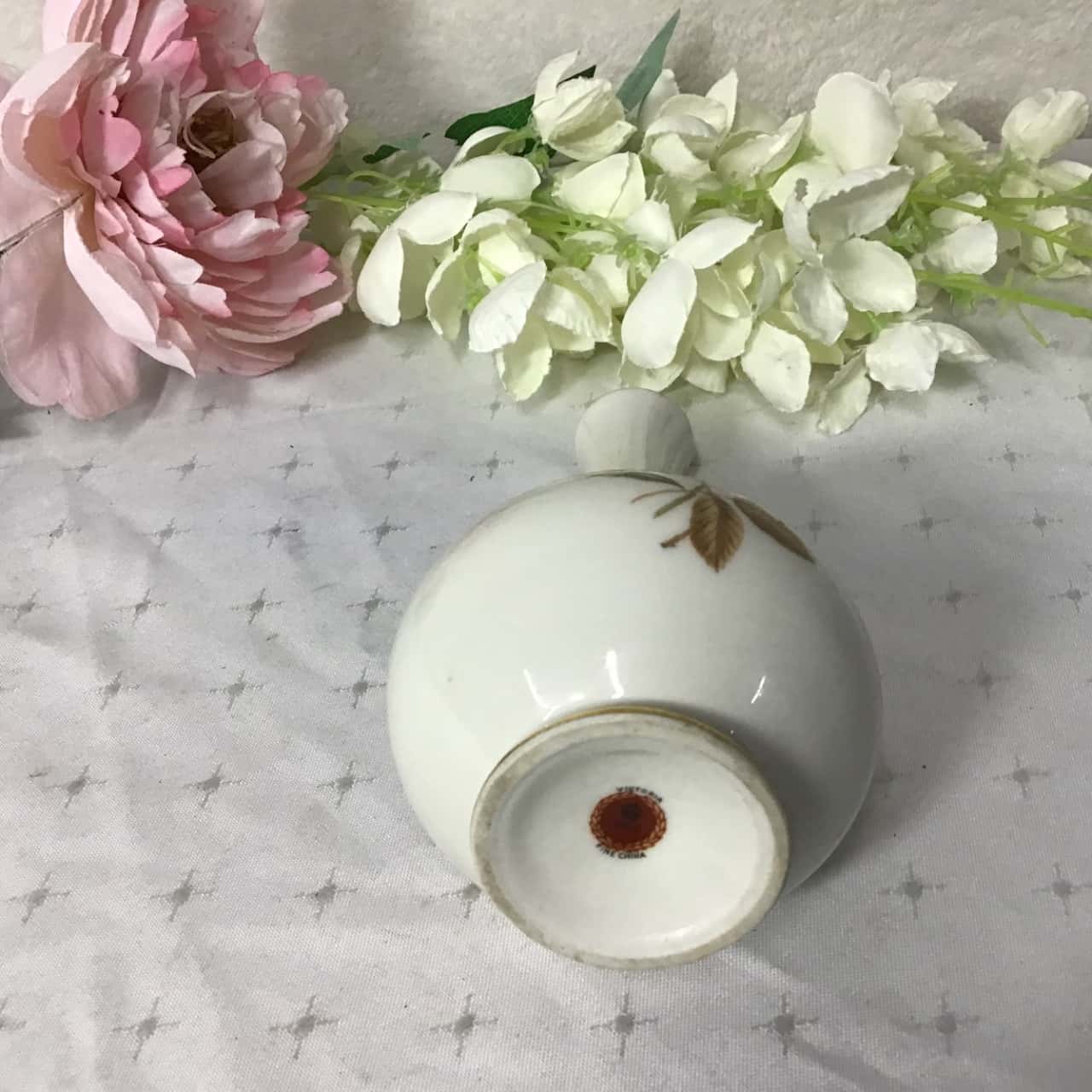 Victoria Fine China Pink Rose Design Bud Vase