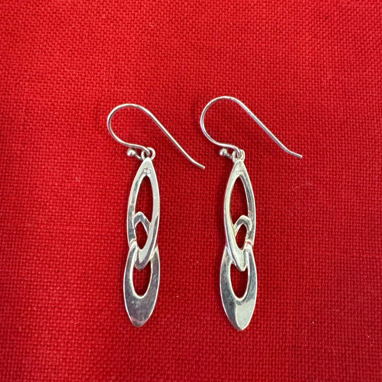 Women's 925 Silver double Marquis Drop Dangle Earrings