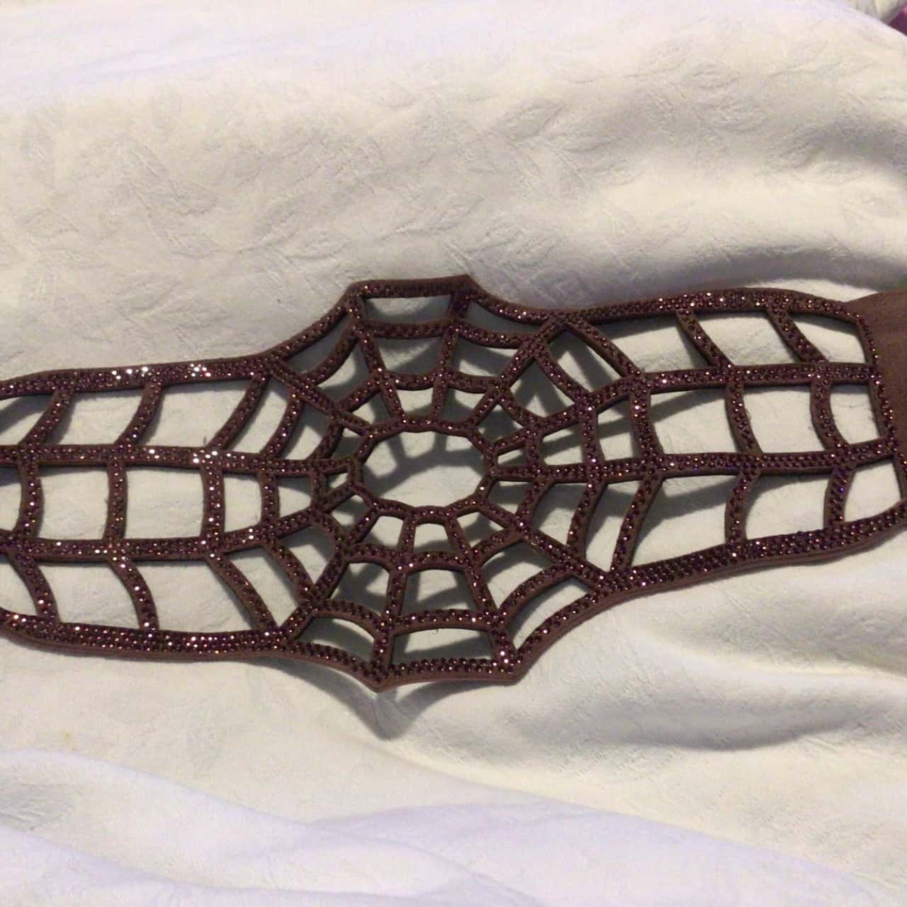 Womens Suede Spiderweb Belt Mauve (s)