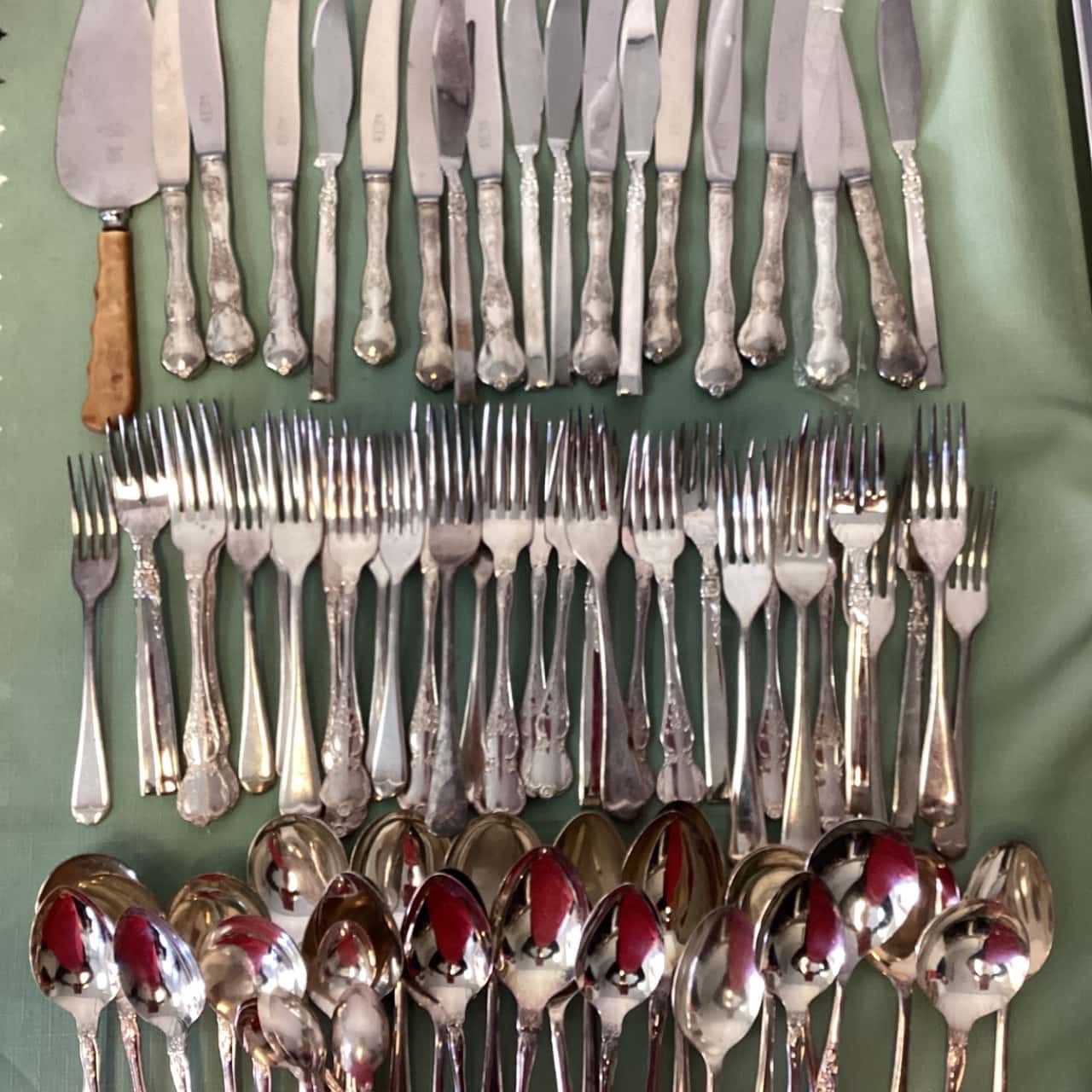 Huge Assorted Vintage Silver Plated Cutlery Set – Mixed Patterns – Over ...