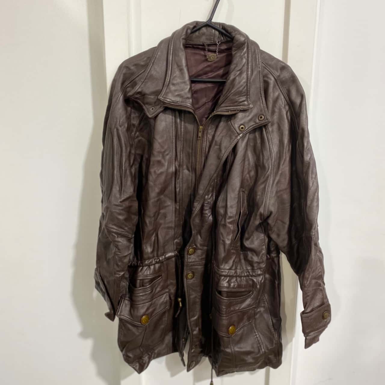 Luciano Men's Size L Brown Leather Jacket (s)