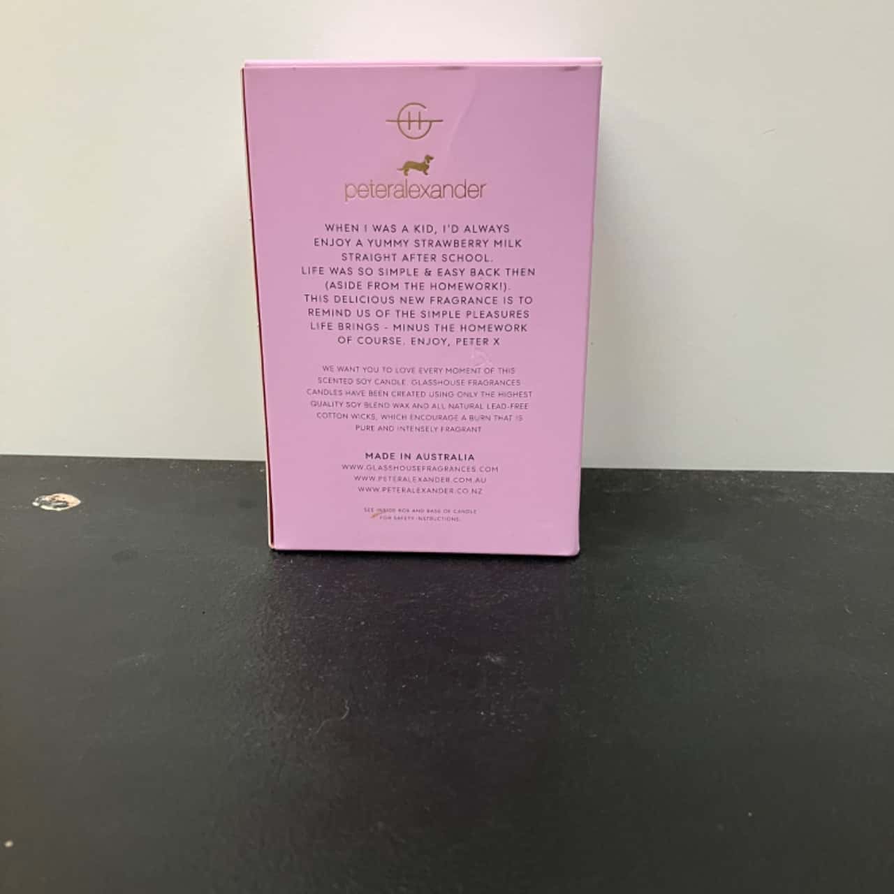 Glasshouse Fragrances Peter Alexander LIMITED EDITION Pink Milk Candle