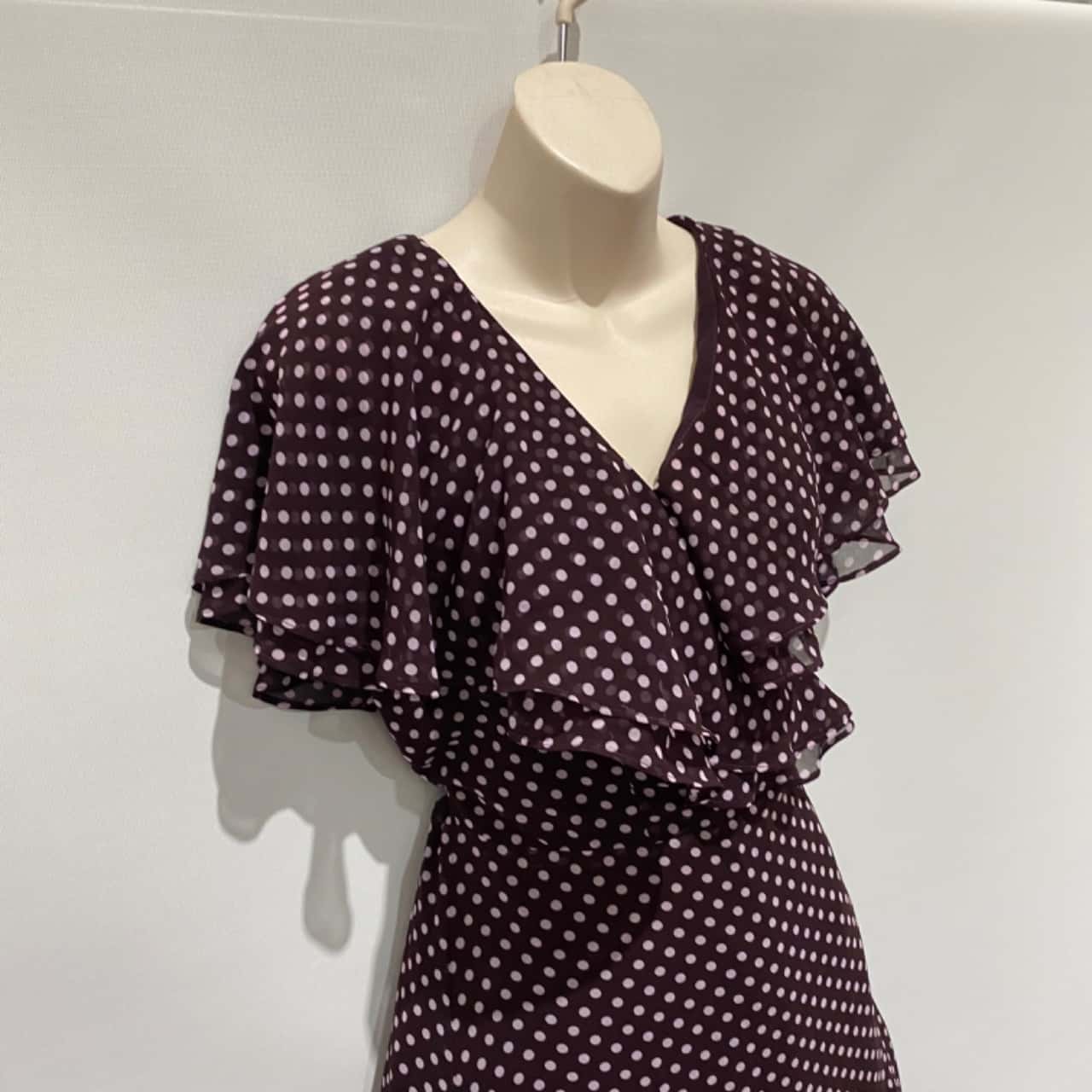 Womens PORTMANS Aubergine Spotted Wrap Around Dress Brand New(s)