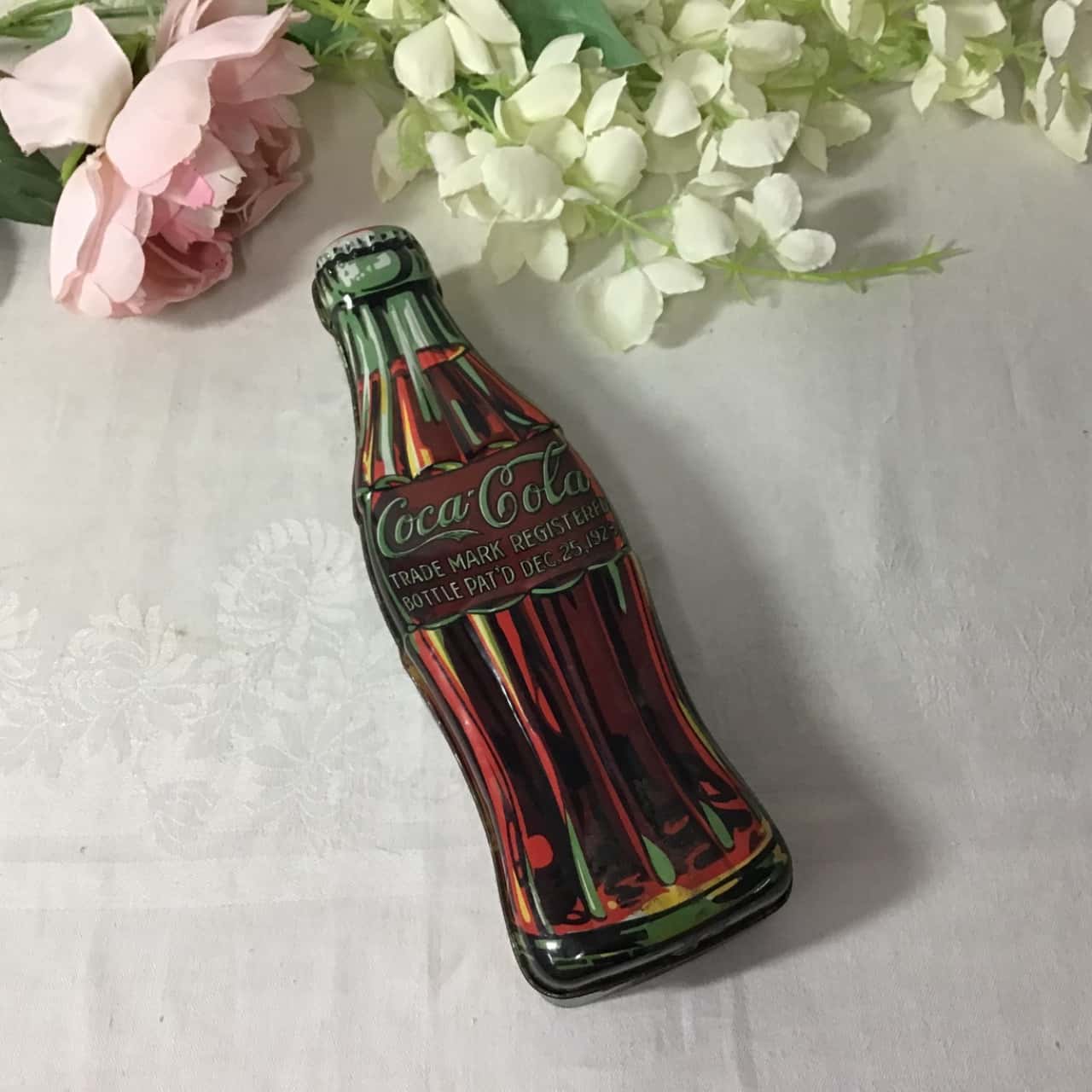 Vintage Metal Coca-Cola Bottle Shape Tin