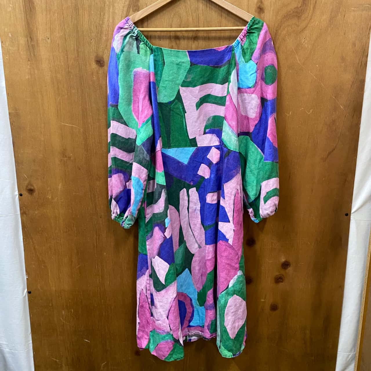 Gorman Colourful Patterned Linen Dress Size 14(s)