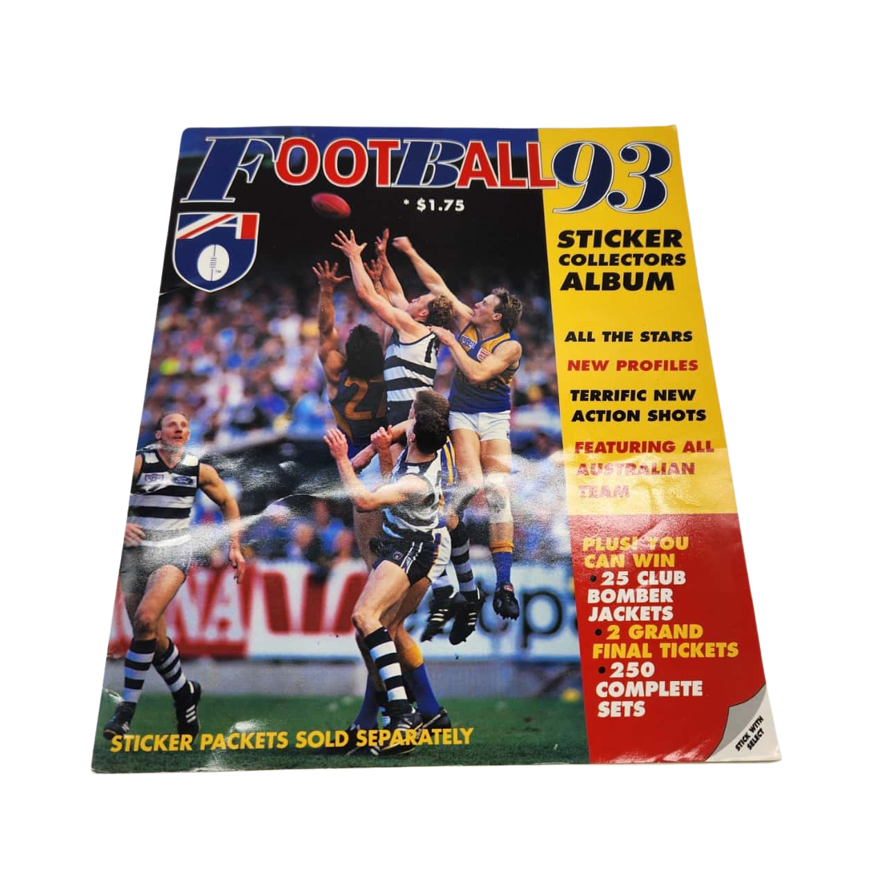 1993 AFL SELECT FOOTBALL STICKER BOOK includes 85 stickers