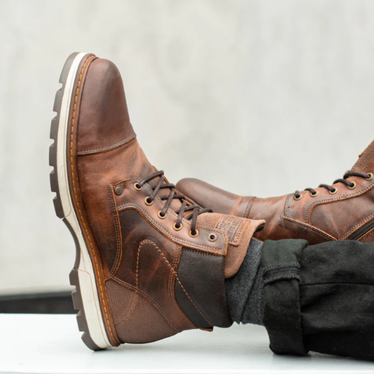 Wild Rhino Brown Blackwood Lace Up Boot Rust Shoes Size 44