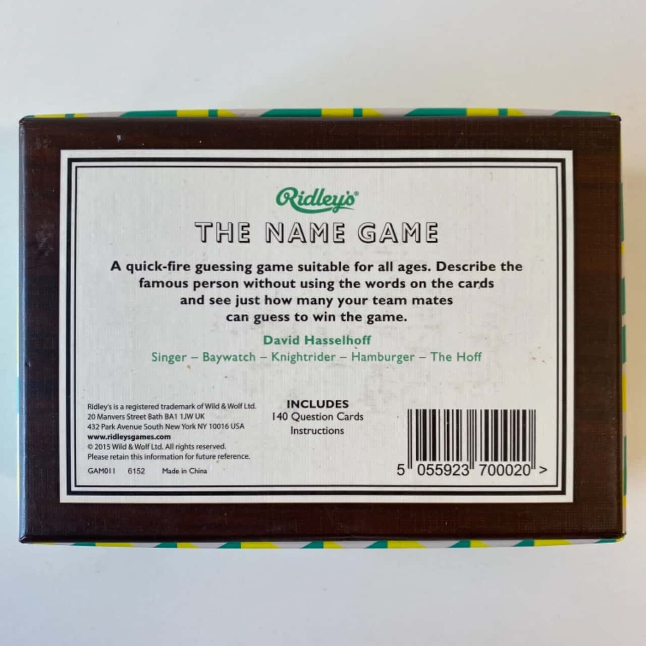 Ridley's Games Room The Name Game Quiz & Travel Quiz (s)