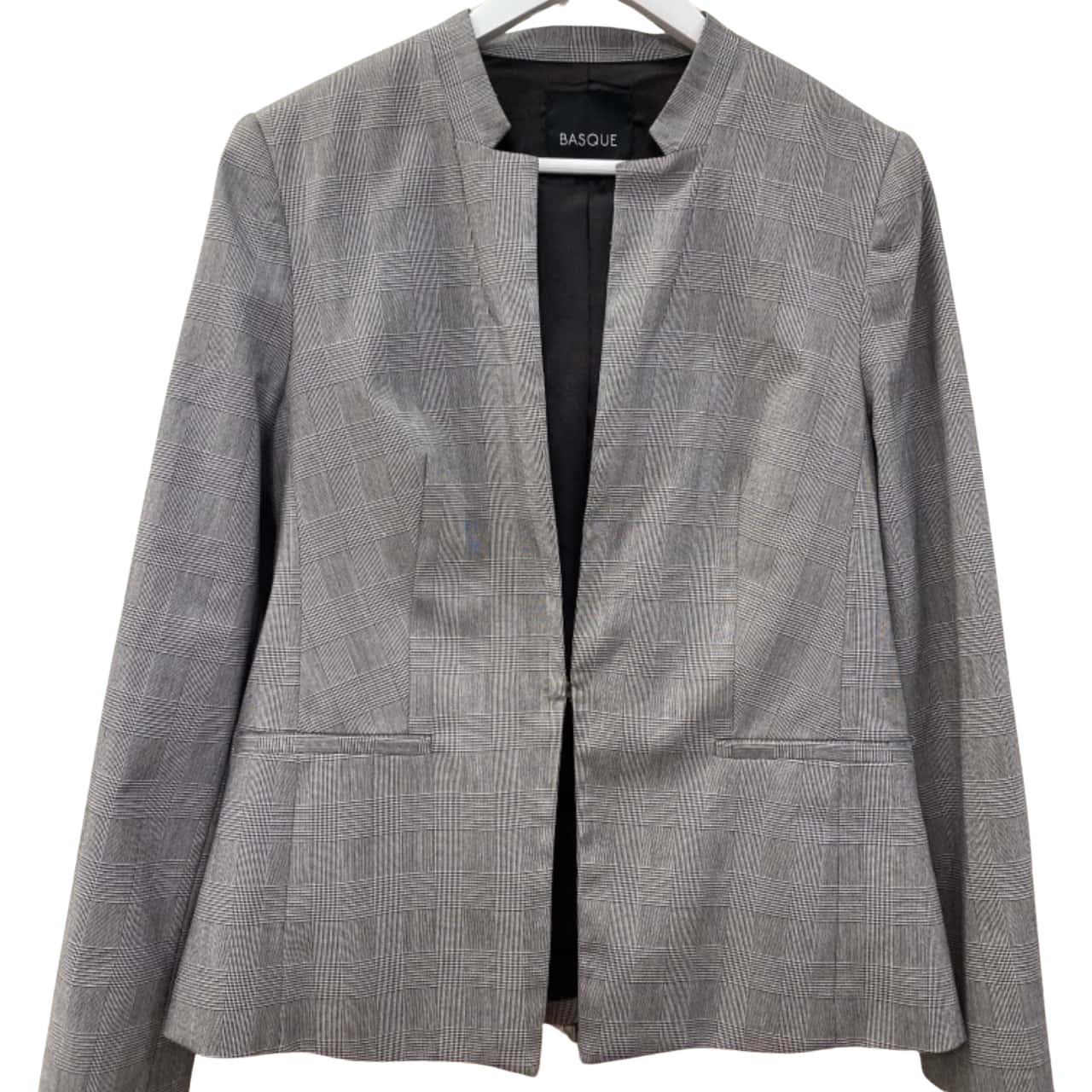 Basque Womens Size 12 Blazers Black / Checked / White