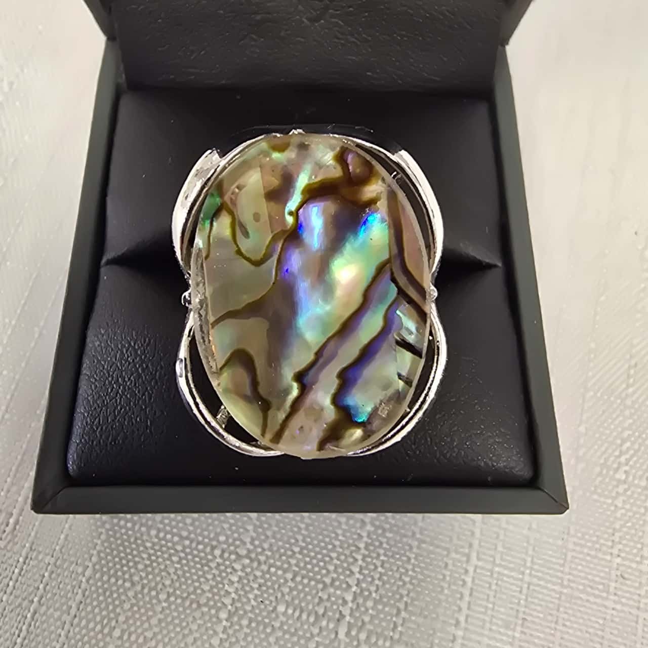 Women's Silver Paua Shell Dress Ring