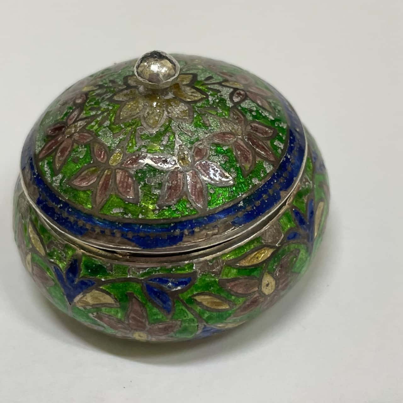 Cloisonne Trinket Silver (925) Box, Collector's Gift