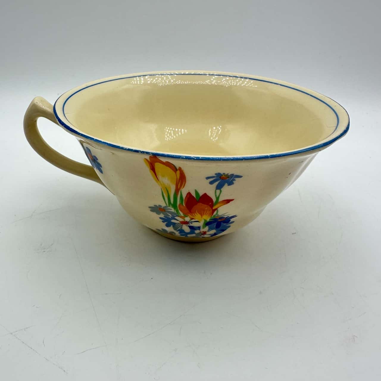 Large Vintage Floral Teacup Stamped Marion Made In GR Britain