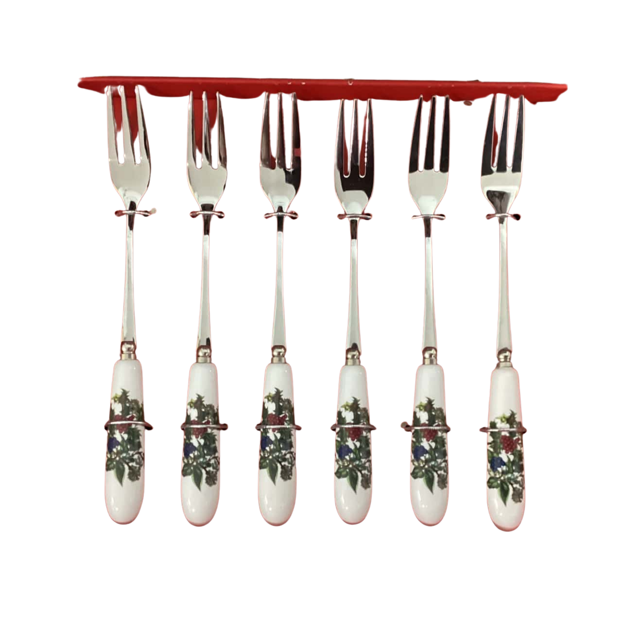 Portmeirion Holly and Ivy 6 Pastry Forks