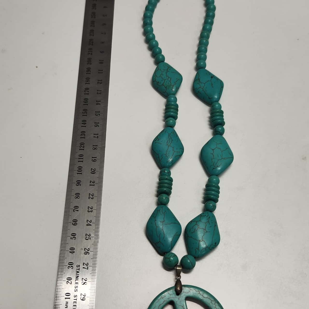 Turquoise Peace Symbol Necklace