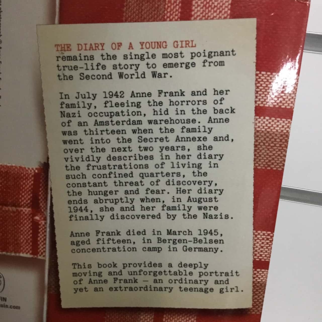 Anne Frank, The diary of a young girl(s)