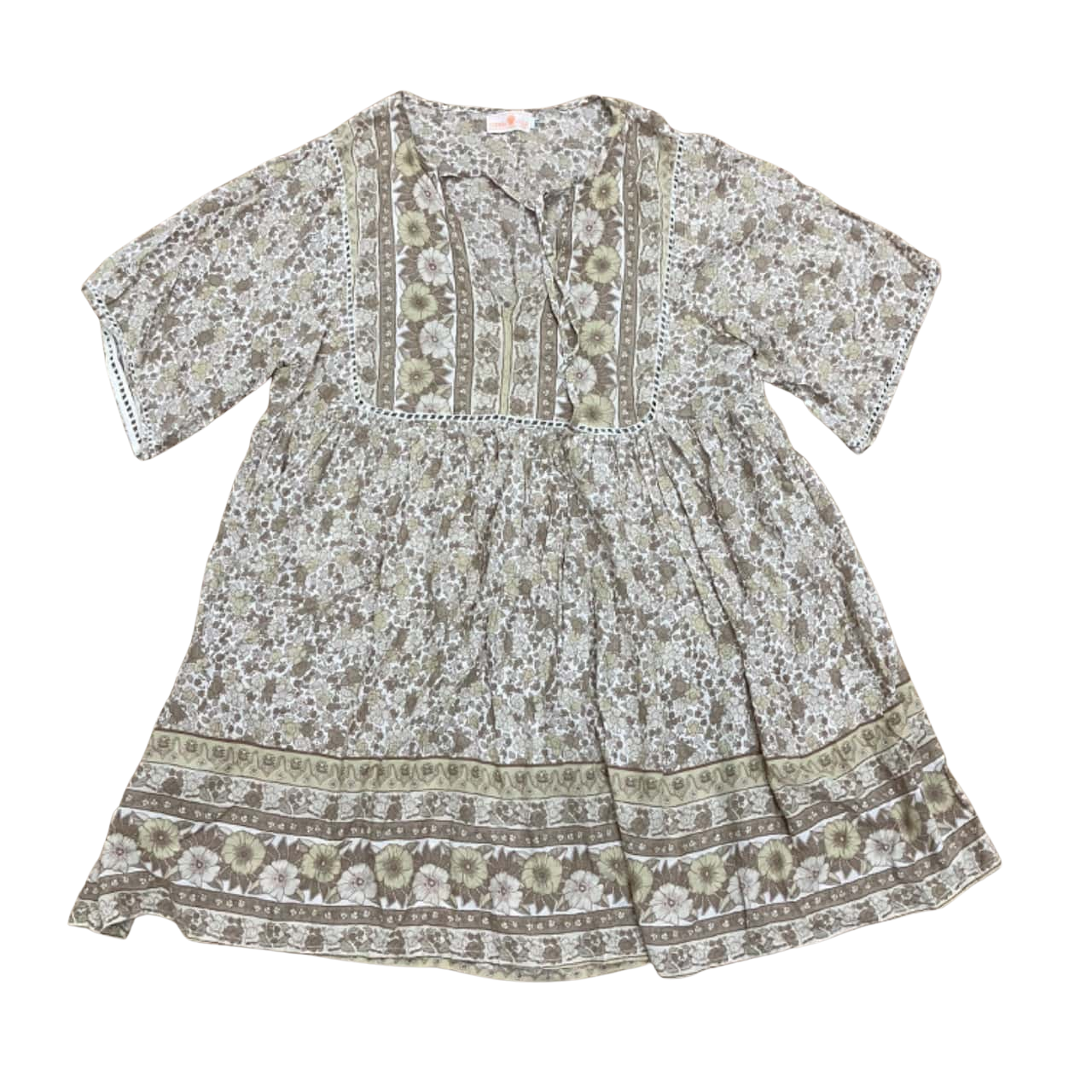 TANAH FOLK Size L / M Beige / Floral Dress(s)