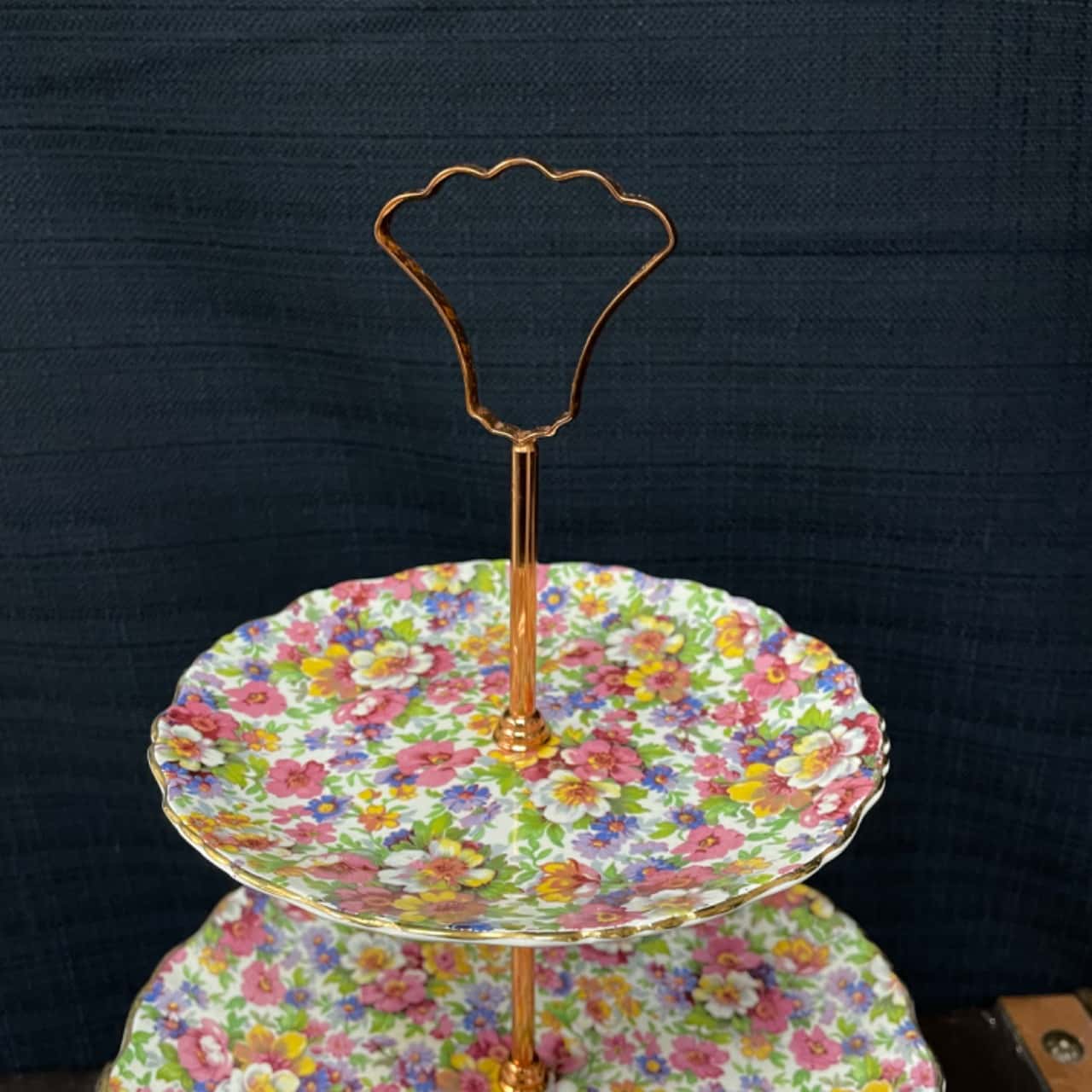 Old Foley 3 Tier Chintz Floral Design Du Barry