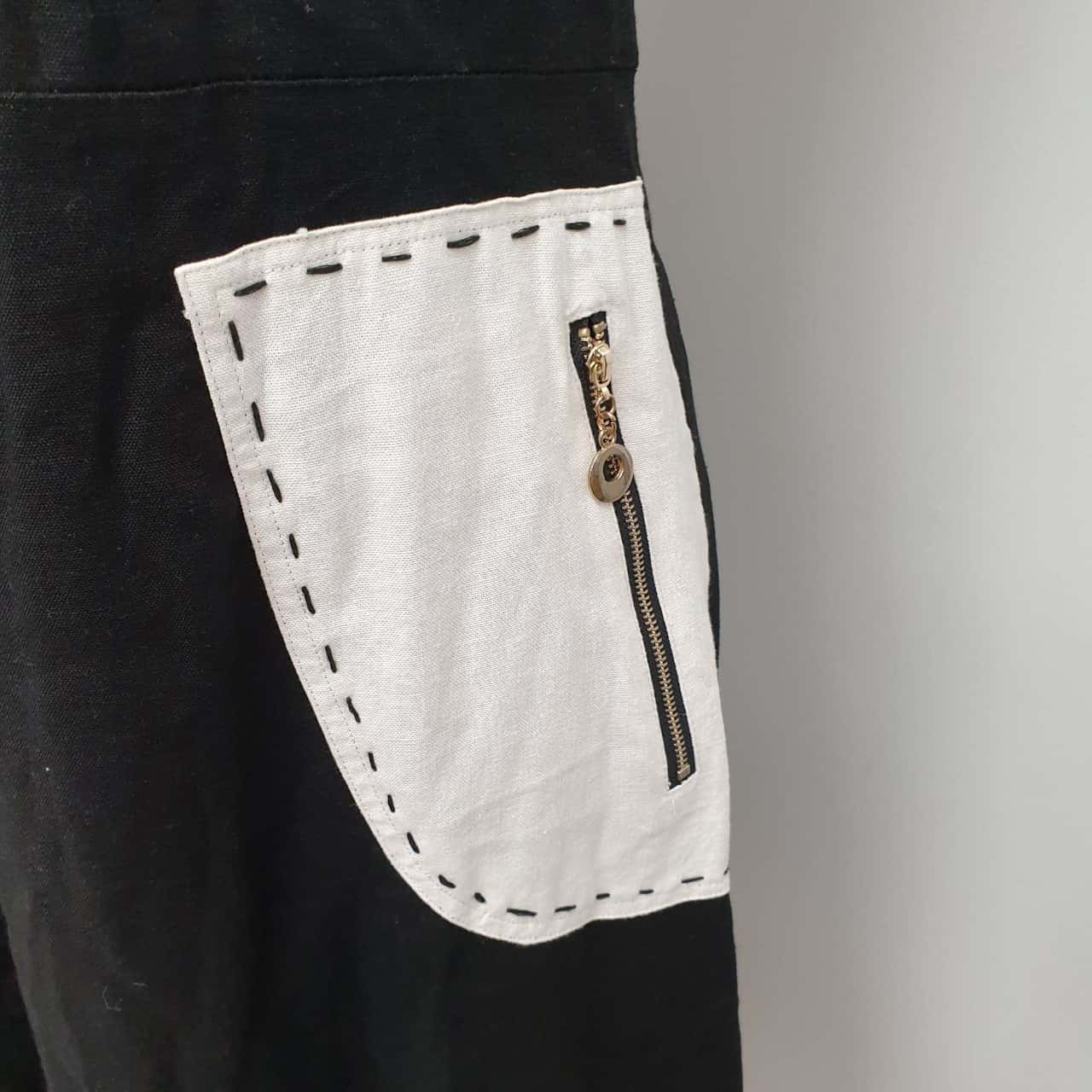 David & Jesse Classy & Elegant Black & White Patch Section Shift Dress ...