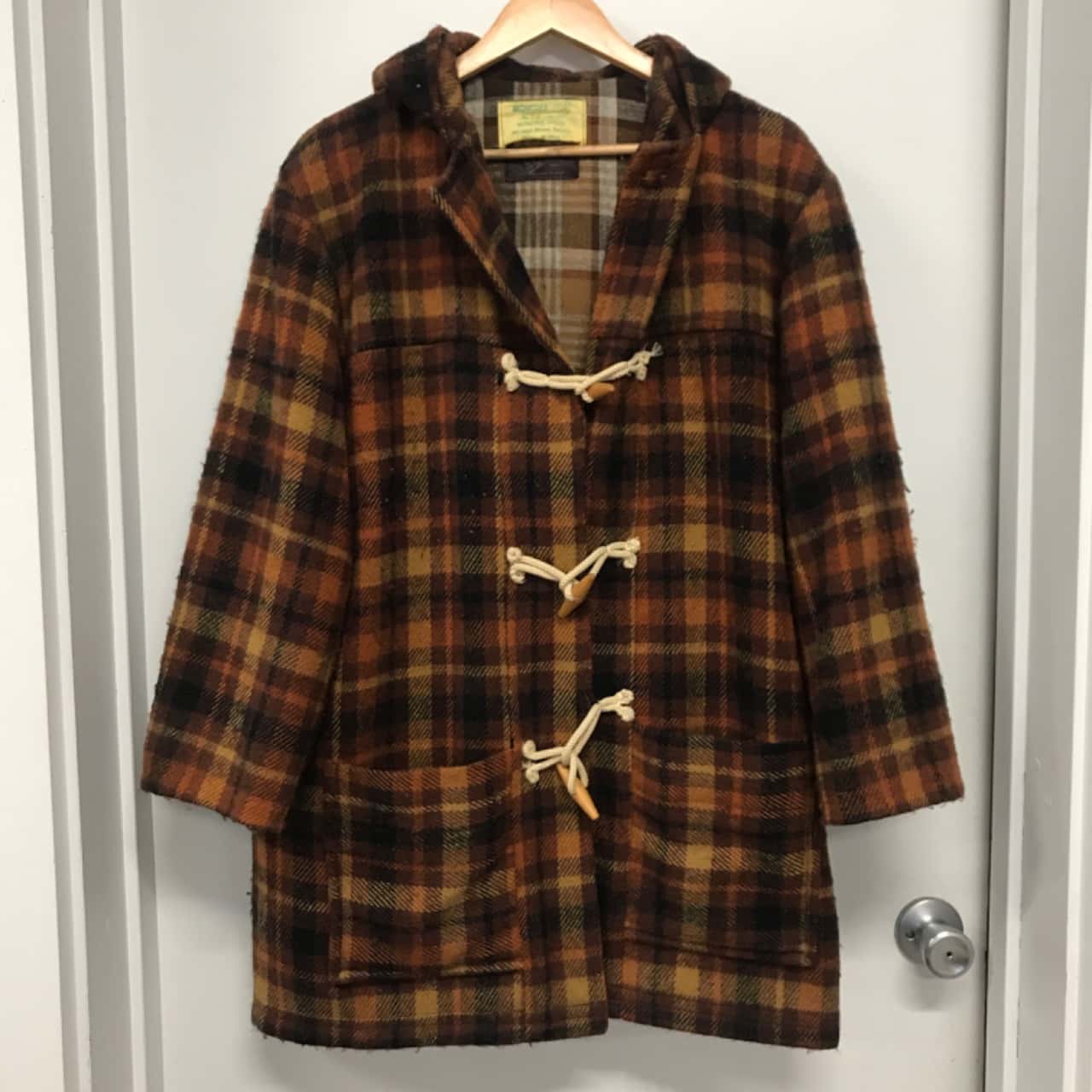 Amazing Vintage Plaid Duffle Coat L/XL (s)