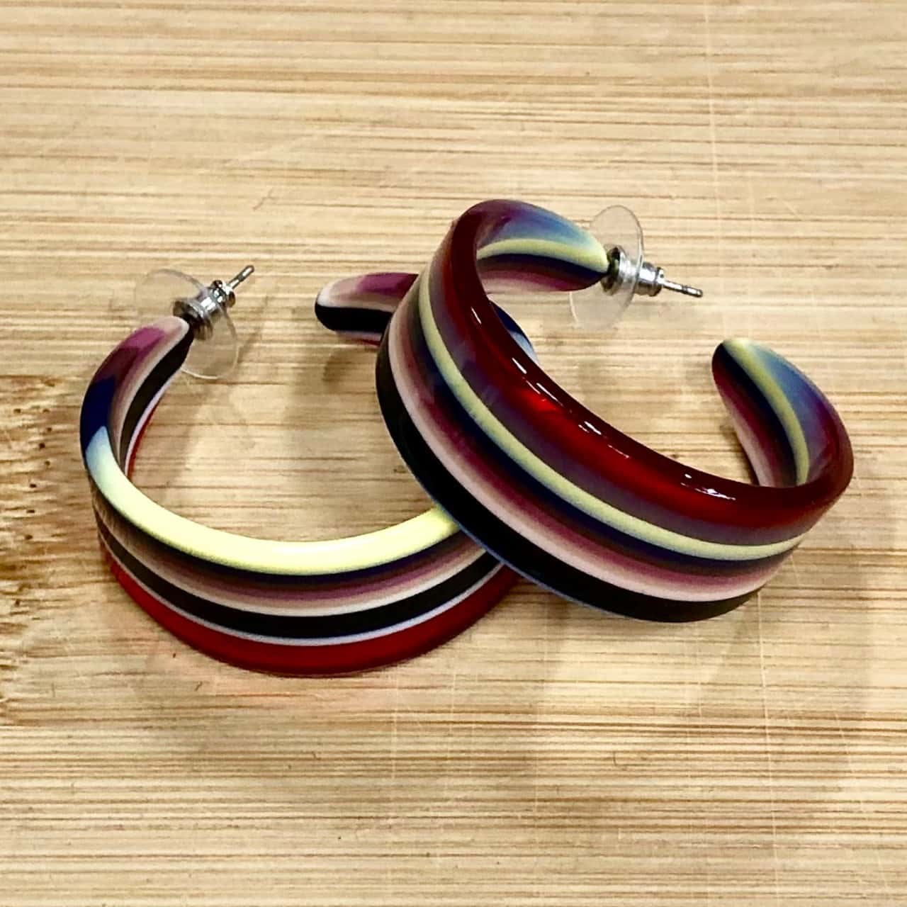 Striped Hoop Earrings (s)