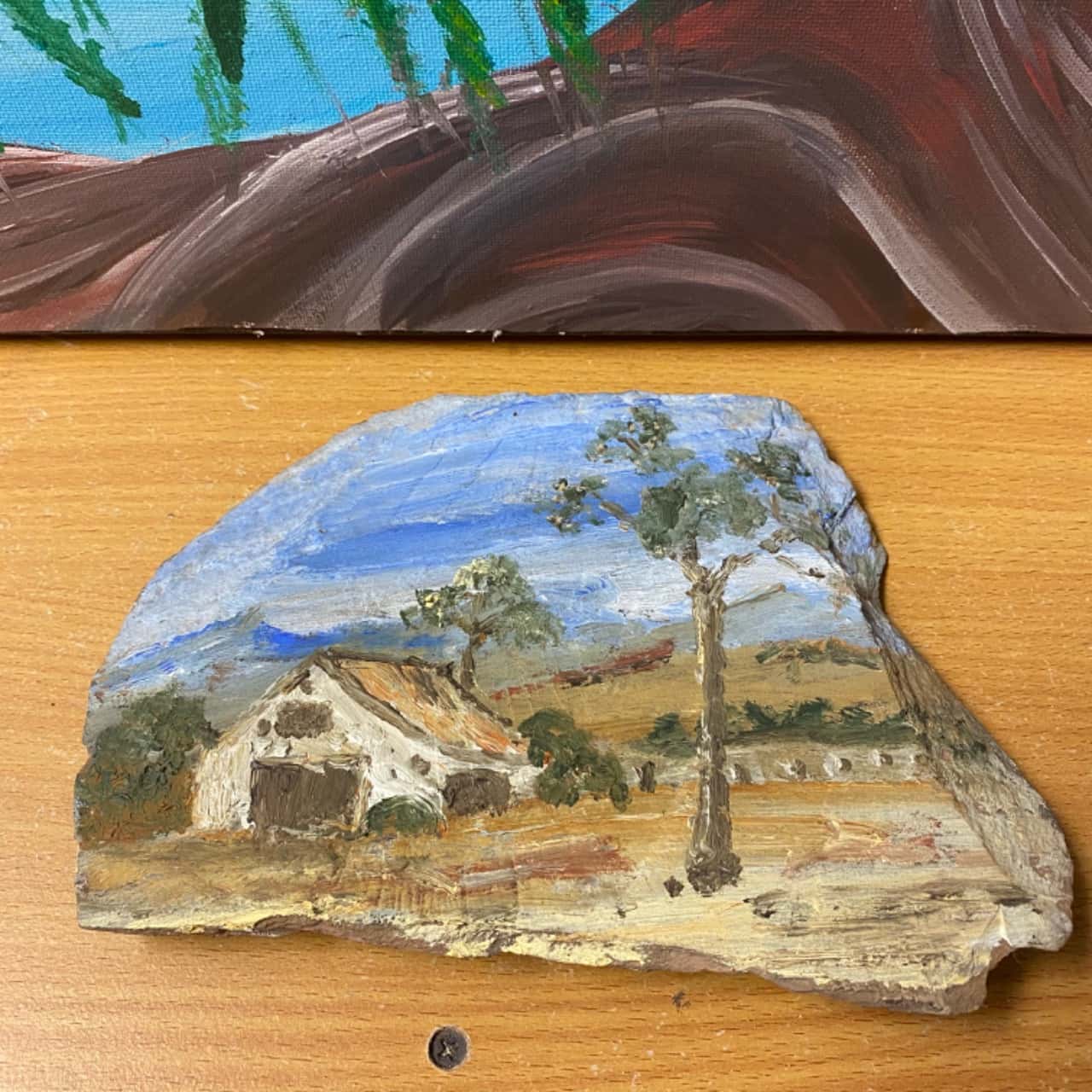 Hand painted rock art