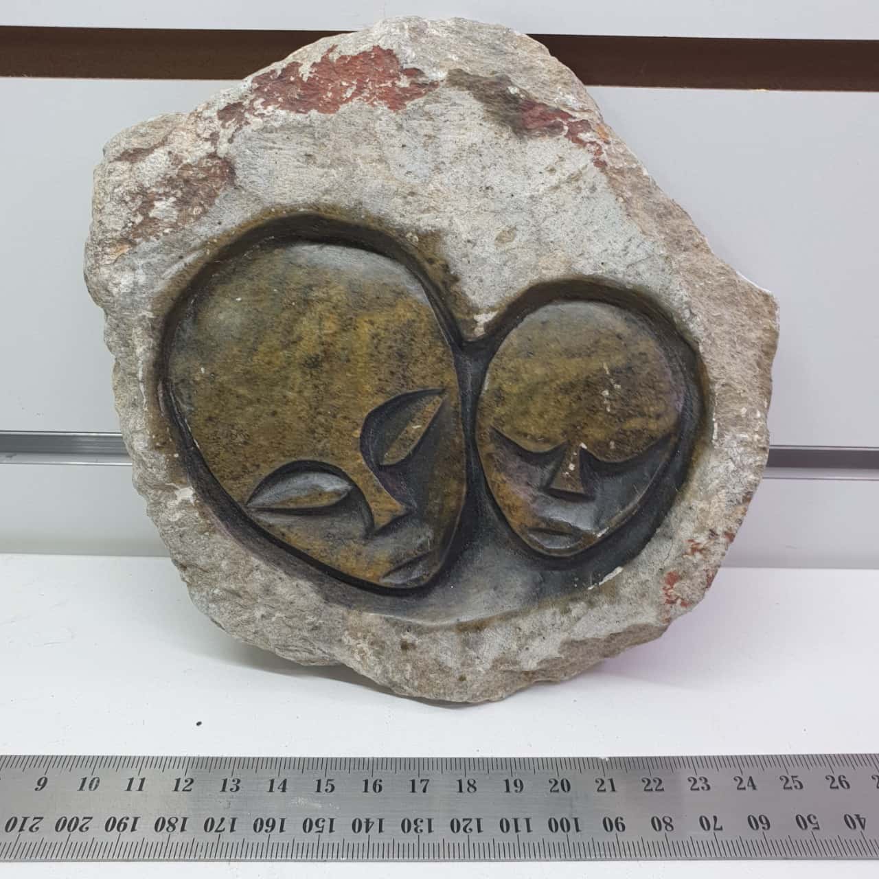 Alien Faces Rock Art Tablepiece Paperweight Ornament (s)