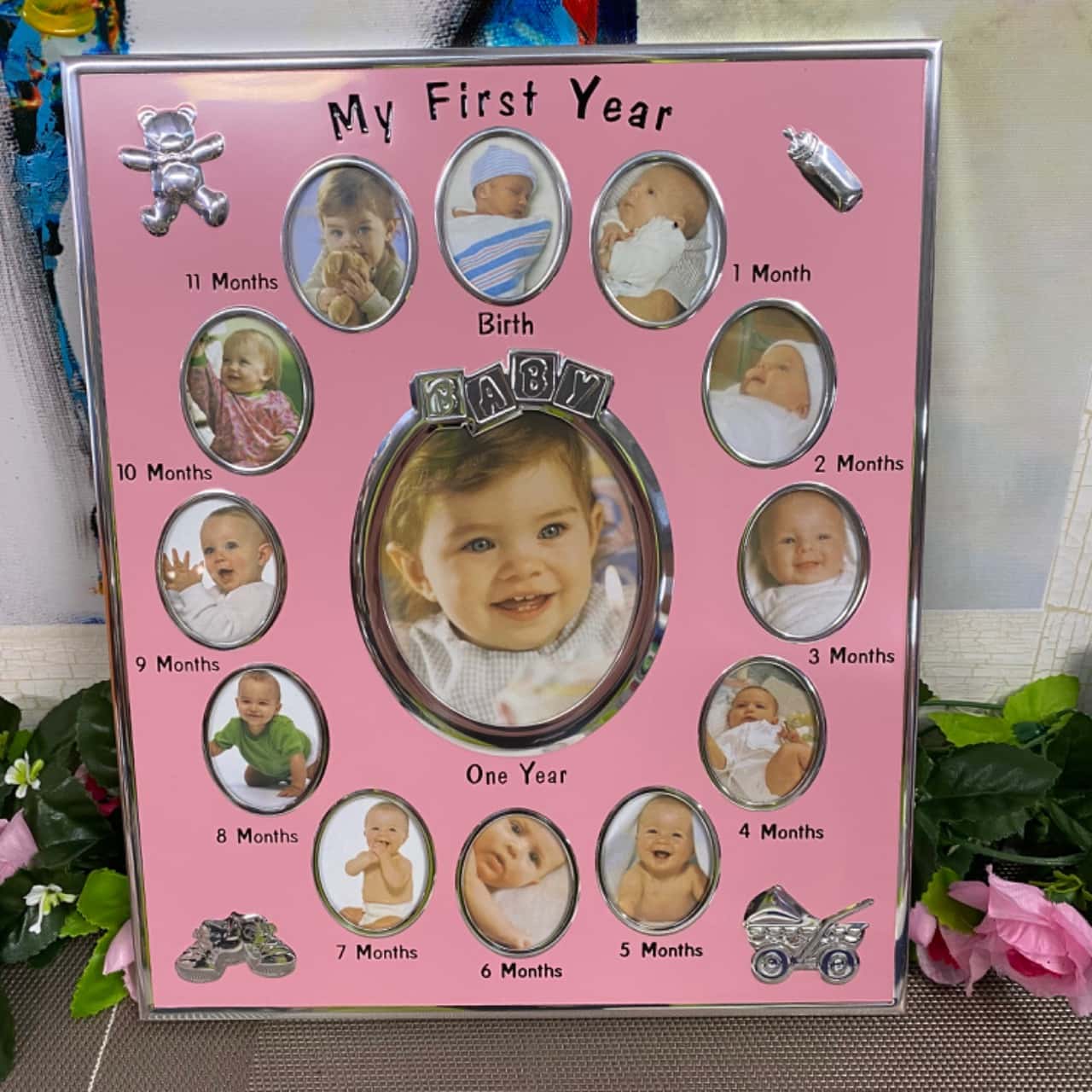 My first year Baby Photo Frame Pink (s)