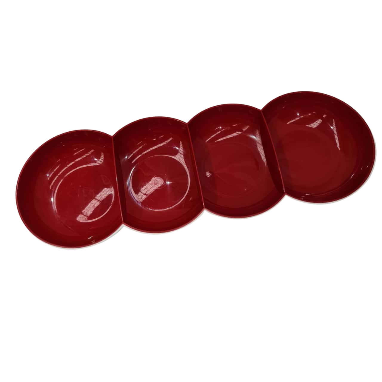 Tupperware - Tupperware Allegra serving bowel 4 compartments red & white(s)