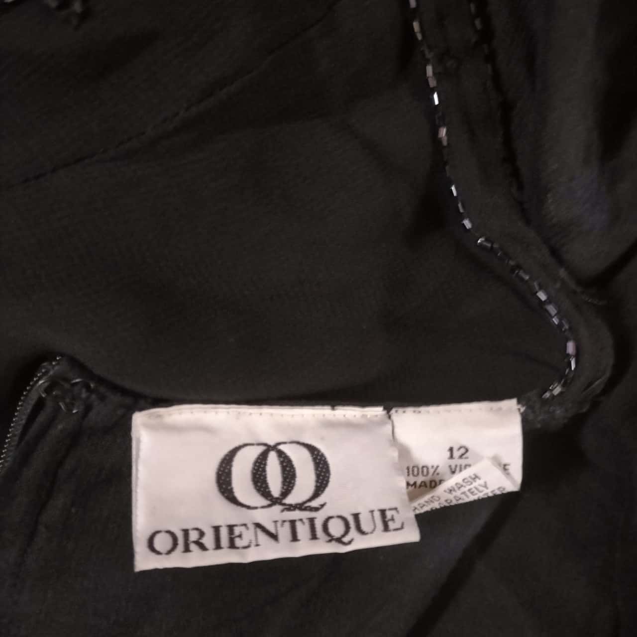 Orientique Womens Size 12 Black Sequin & Beaded Dress (s)