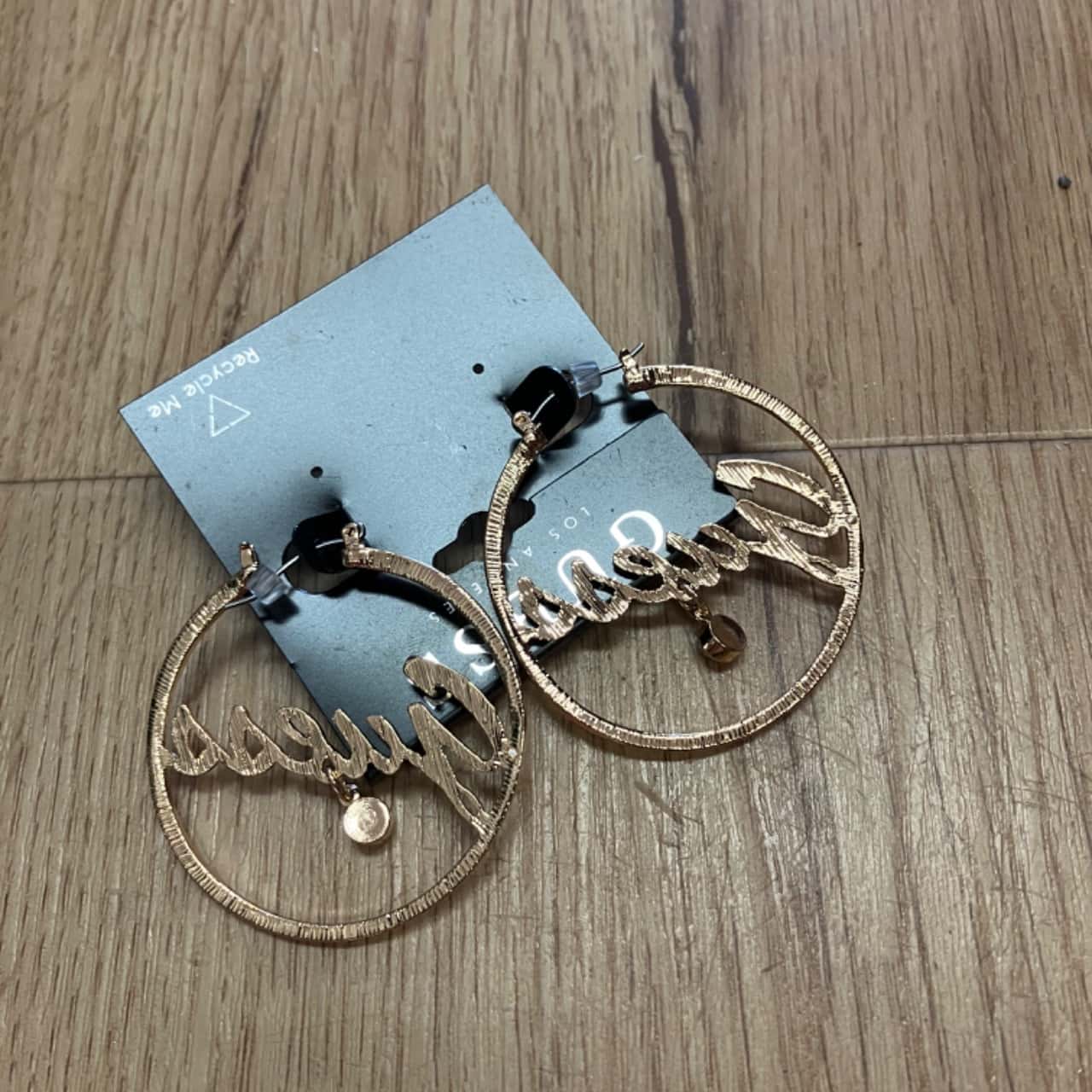 Guess Earrings Gold Plated Logo Crystal Hoops(s)