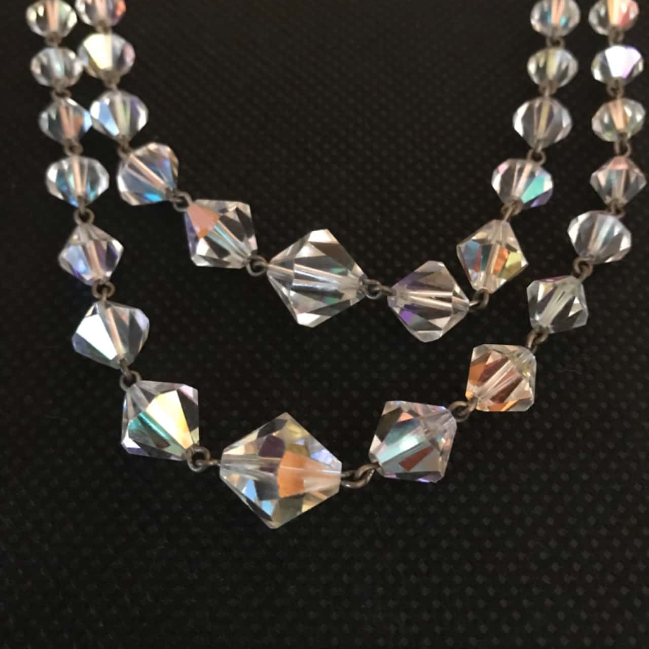 Vintage Rainbow Sparkle Bead Necklace