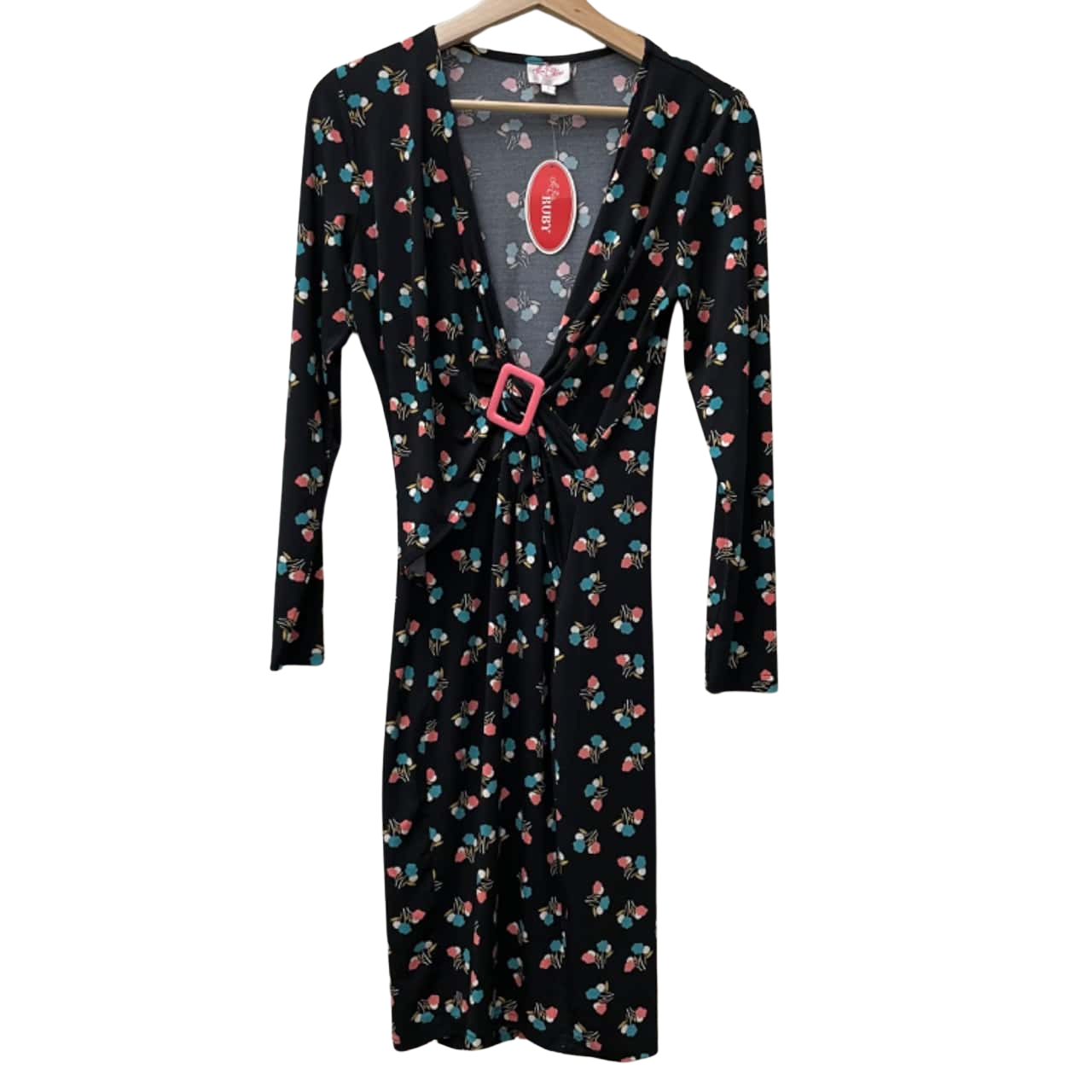 BNWT Leona Edmiston Ruby Womens Size 1 Midi Dress Black Floral Dress